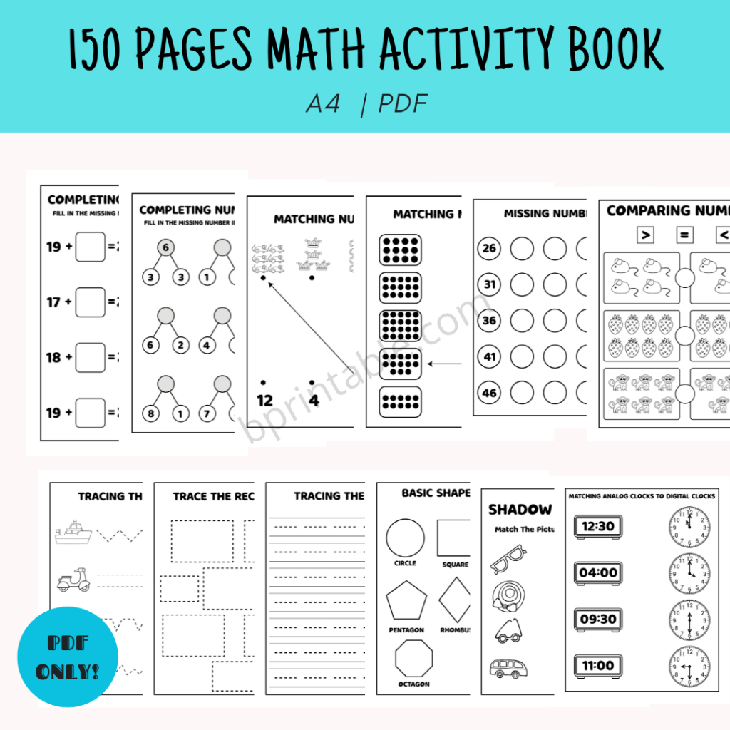 [PDF] Printable Preschool Mathematics Workbook 150 Pages Mathematics ...