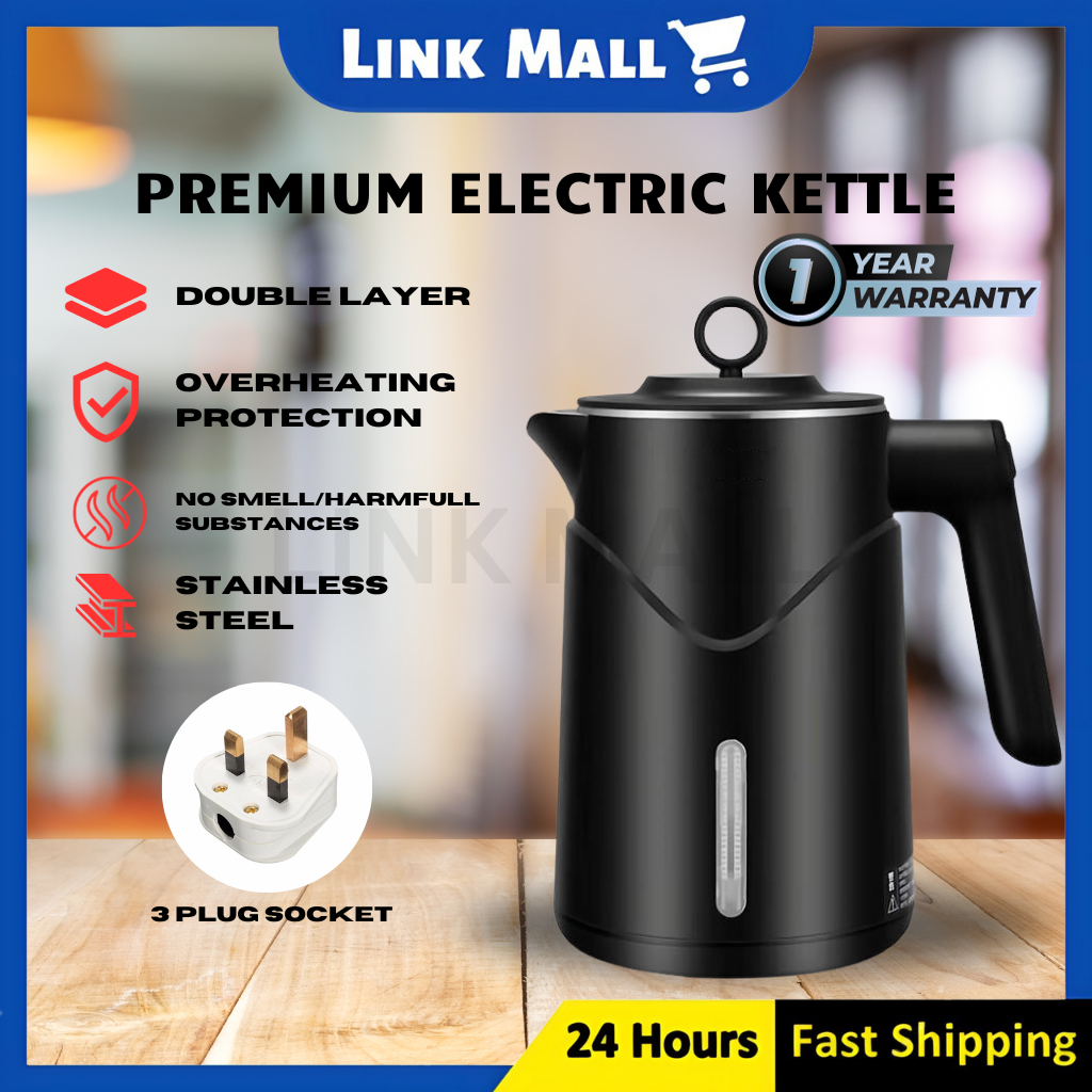 Link Premium Electric Kettle 2.2L Stainless Steel Kettle Electric Cerek ...
