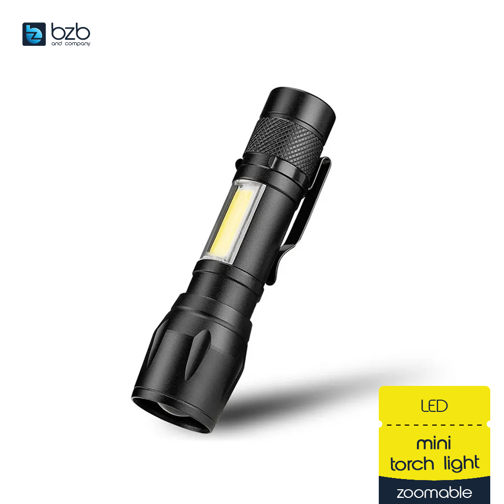 Mini Torch Light Clip LED Flashlight Zoomable Bright Waterproof ...