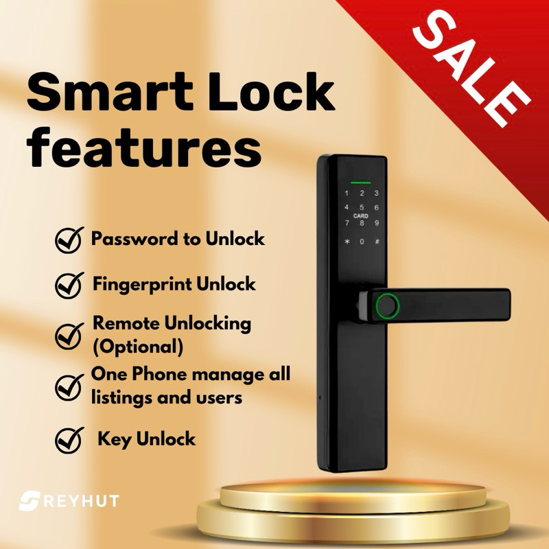 techguard Electronic Smart Door Lock With Smart Card Bluetooth Remote ...