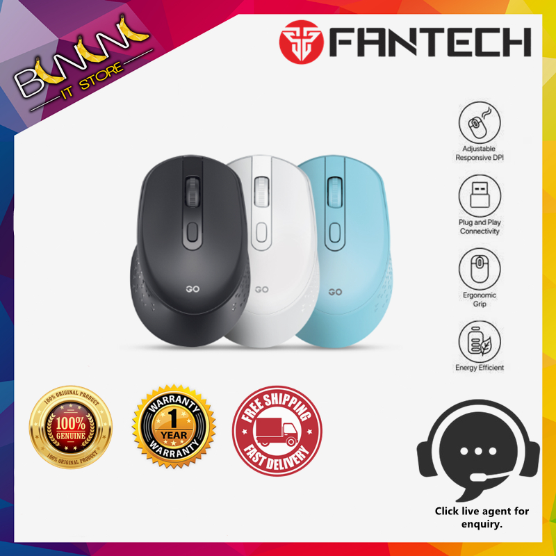Fantech Go W606 Wireless Mouse PC Laptop Windows DPI 1000-1600 Ergonomic Office | Shopee Malaysia