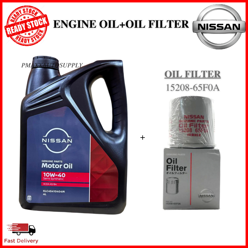 Nissan Engine Oil Semi Synthetic 10W40 +Oil Filter/ Minyak Hitam Sentra ...