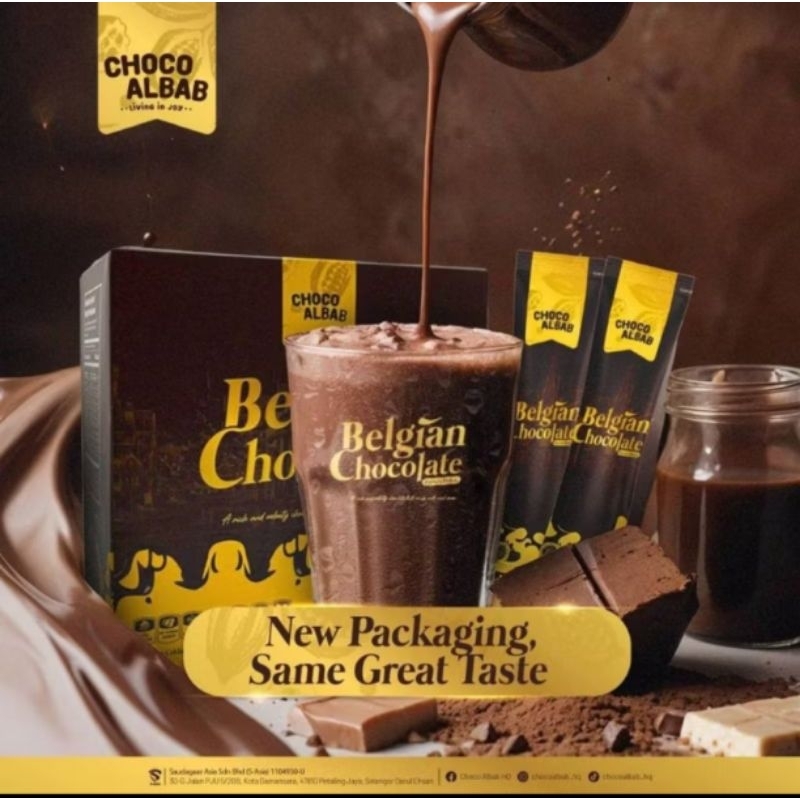 Air Coklat Viral Belgian Choco Albab Original HQ | Free Shaker | No Sugar | Pekat & Sedap ...