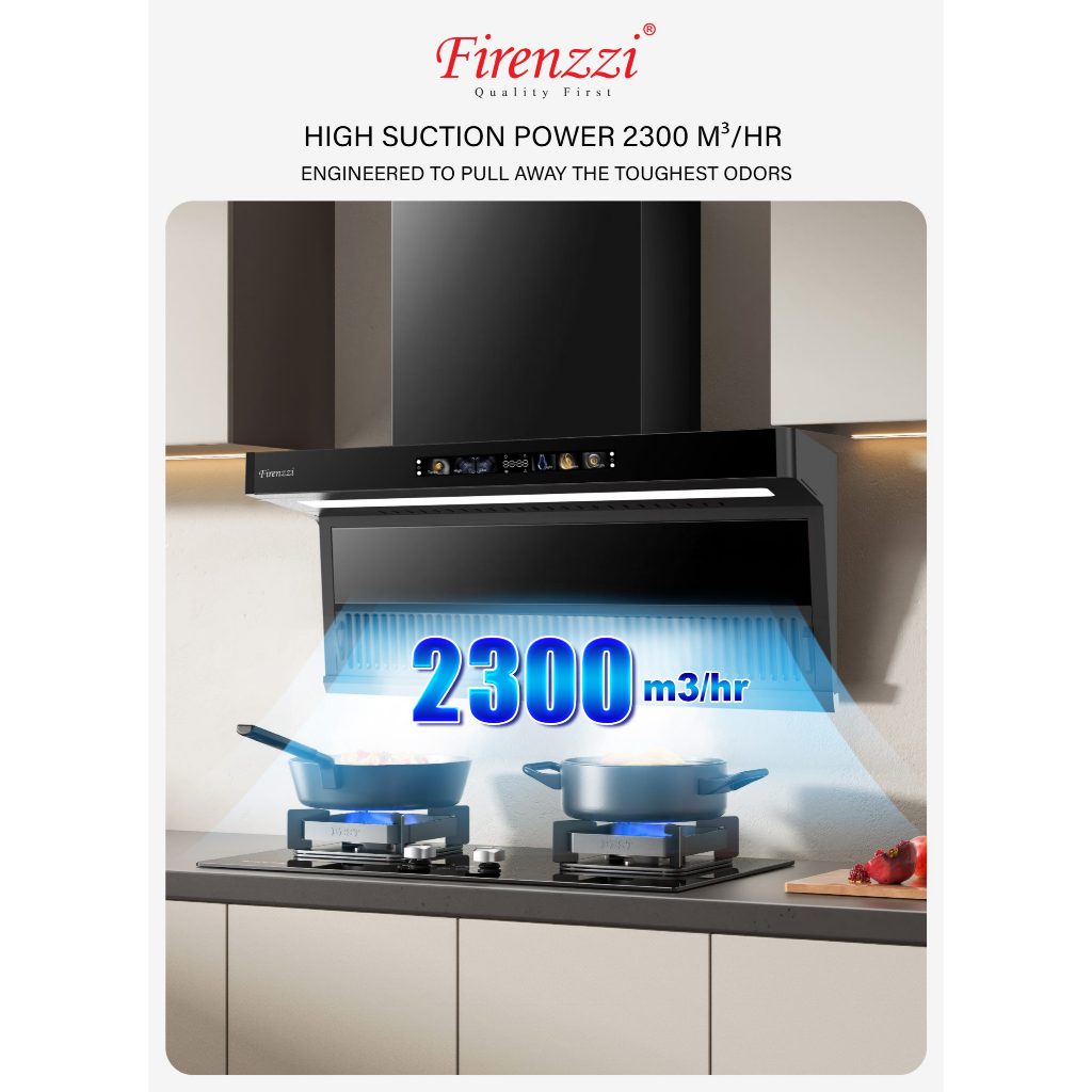 Firenzzi Cooker Hood 2300m3/hr Ultra High Suction Power FCH-9133 LS ...