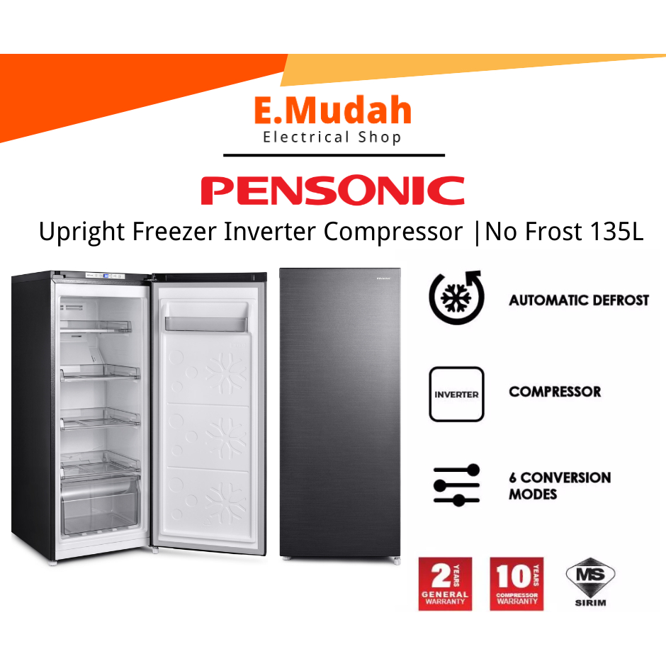 Pensonic Upright Freezer 135L No Frost Inverter Compressor | PUF-1350D ...