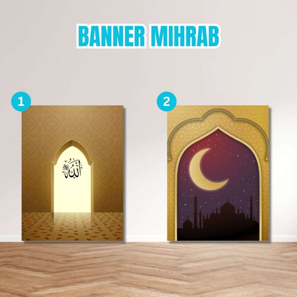 Banner Hiasan Dinding Islamic Theme Mihrab Prayer Room Decoration ...