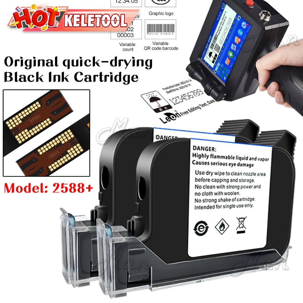 Original Solvent Black Ink Cartridge Quick-Dry for Handheld Inkjets ...