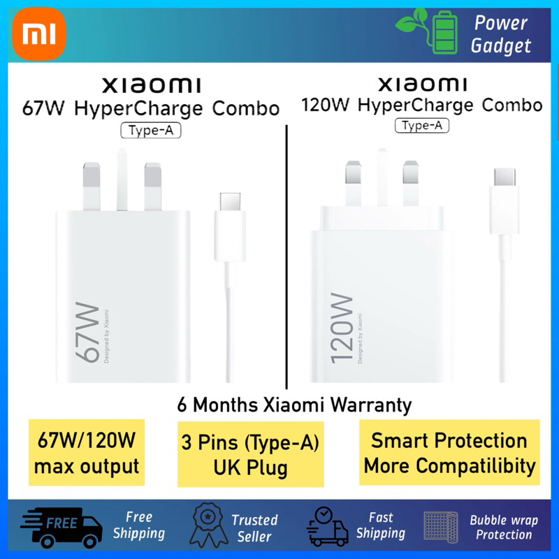 Xiaomi HyperCharge 120W/ 67W Combo (TypeA) Original Xiaomi Malaysia ...