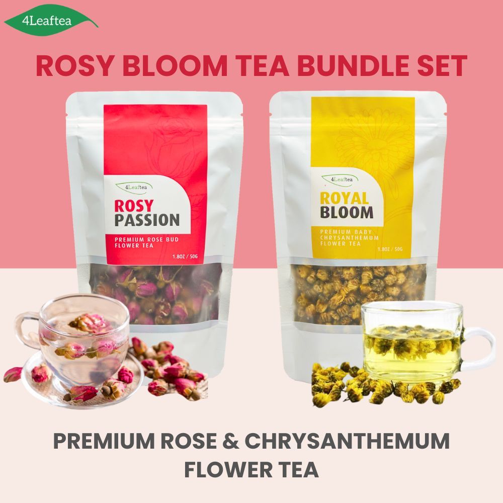 4Leaftea Rosy Bloom Tea Bundle Set 50g Rosy Passion Rose Bud Royal ...