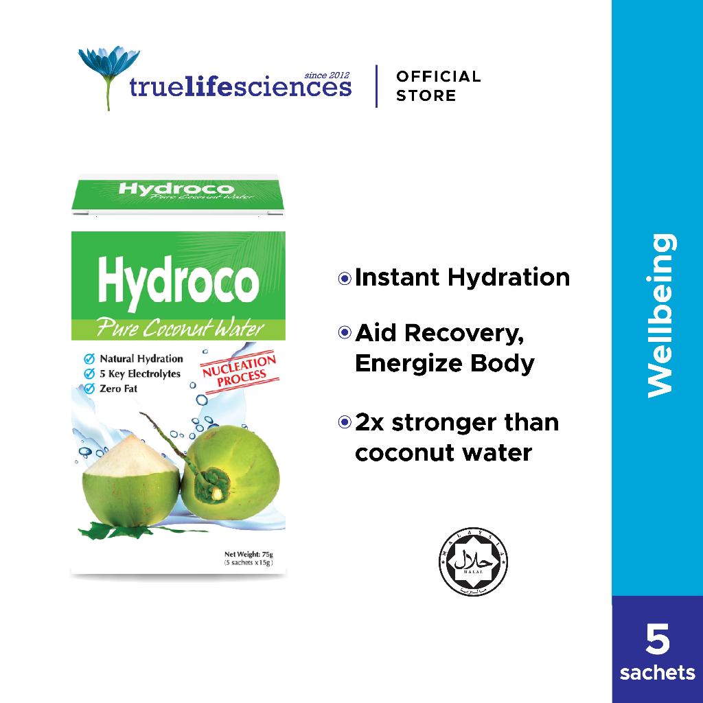 Truelifesciences Hydroco Pure Coconut Water 5's | Electrolytes ...