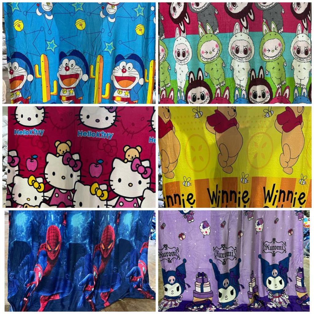 Selimut Baldu Queen & Single CARTOON Blanket Kids KUROMI LABUBBU POOH ...
