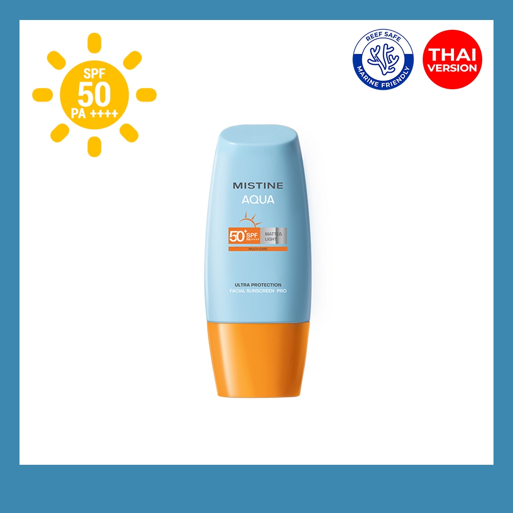 Mistine Aqua Base Ultra Protection Matte & Light Facial Sunscreen Pro SPF50+ PA ++++ 10ml ...
