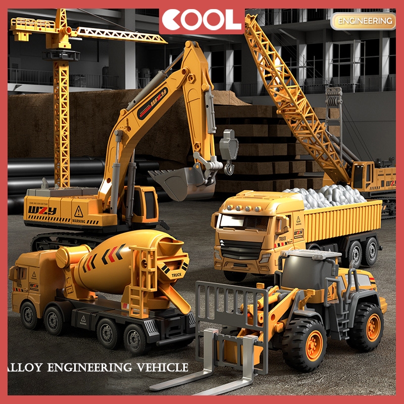 Construction Toys Lori Mainan Excavator Lorry Truck Toys Crane ...