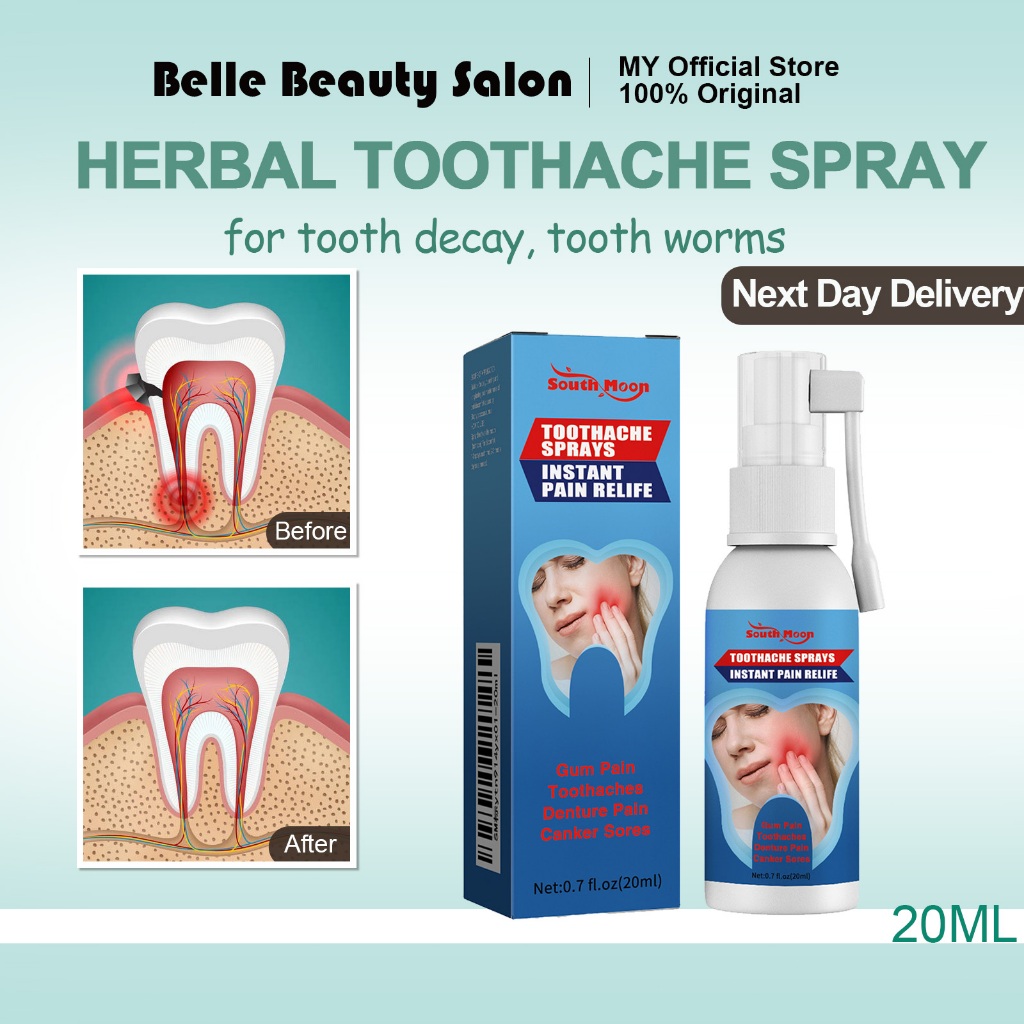 【Fast delivery】Herbal Toothache spray 20ml ubat sakit gigi berlubang ...