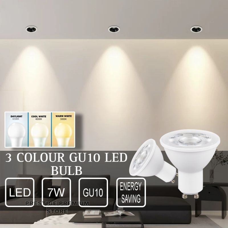 3COLOUR 7W GU10 MENTOL LED SPOTLIGHT/LAMPU SPOTLIGHT/3COLOR IN 1 BULB ...