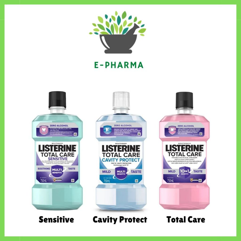 Listerine Total Care Zero Alcohol Mouth Wash 750ml - Sensitive Soothing ...