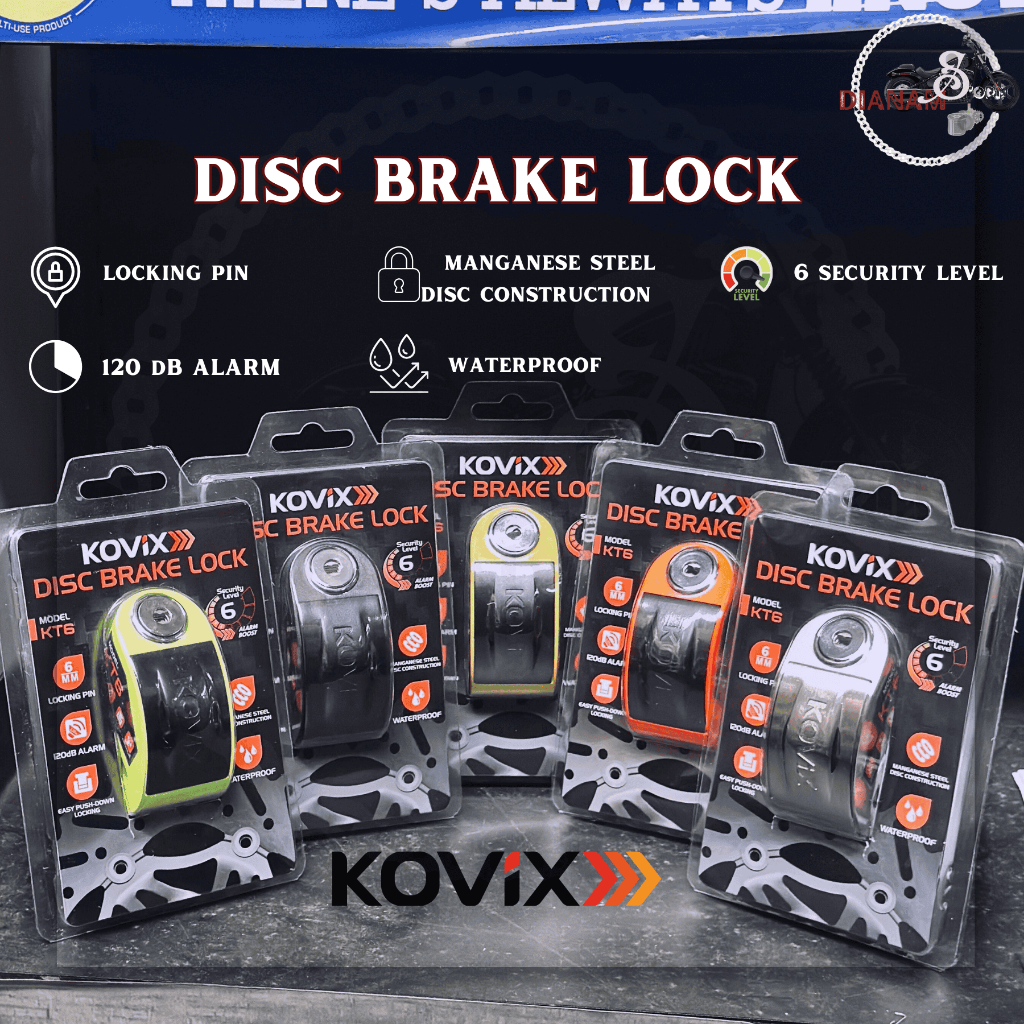 WATERPROFF KOVIX ALARM DISC LOCK MOTORCYCLE KT6 / MANGGA MOTOR | Shopee ...