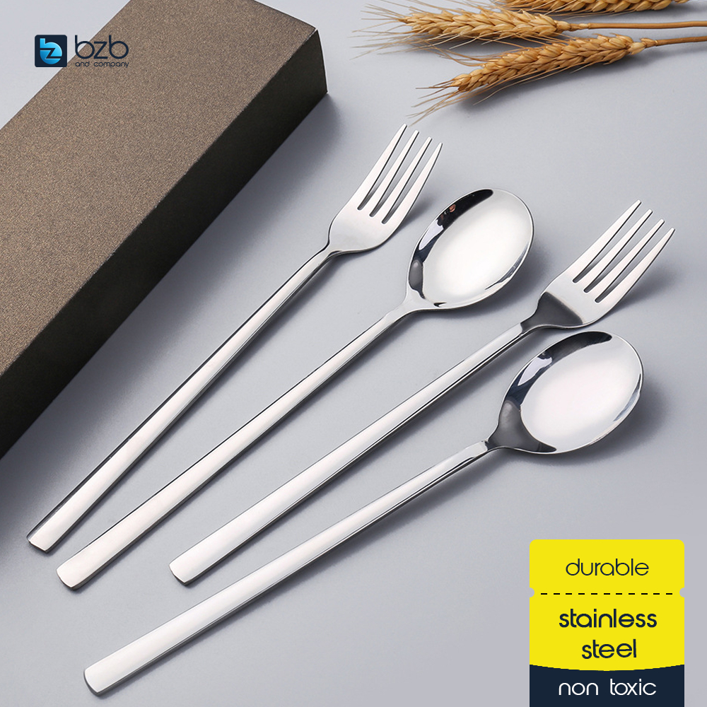 Korean Fashion Spoon Fork Anti Slip Rust Proof Mirror Polish Dinnerware ...