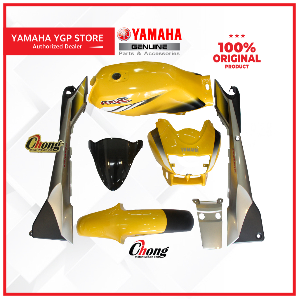 RXZ Catalyzer Body Cover Set & Stripe & Fuel Tank (Kuning Grey) 100% ...