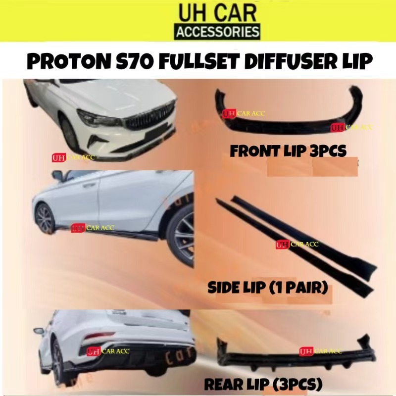 PROTON S70 Bodykit Front Lip Side Skirt Rear Diffuser lips S70 Diffuser ...
