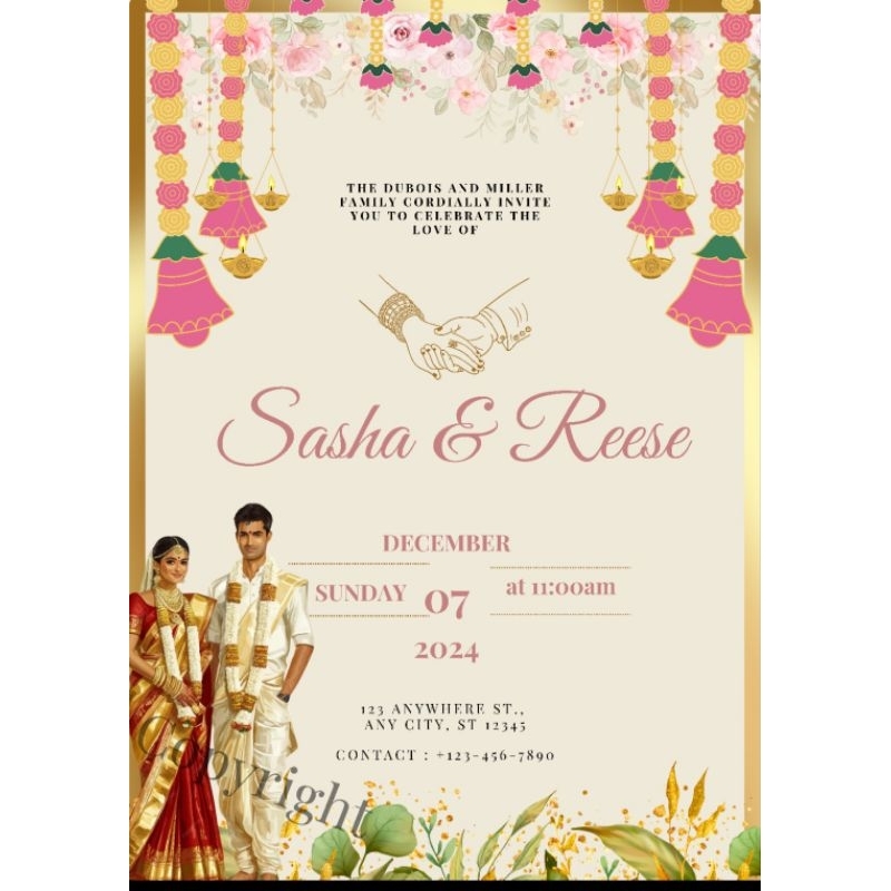 Indian wedding card customize. | Shopee Malaysia