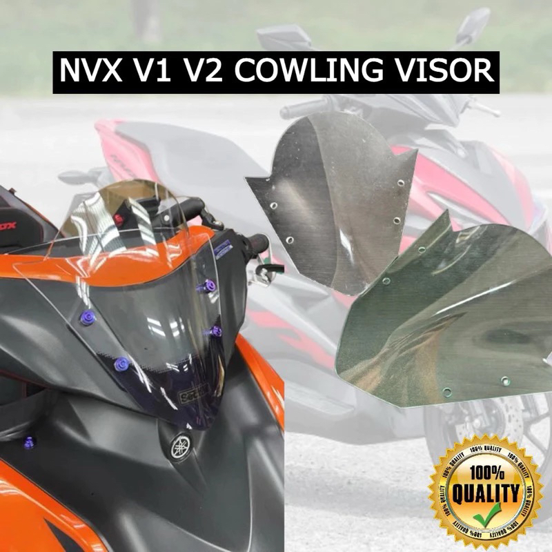NVX V1 V2 COWLING VISOR CLEAR SMOKE CUSTOM WINDSHIELD COVER VISOR ...