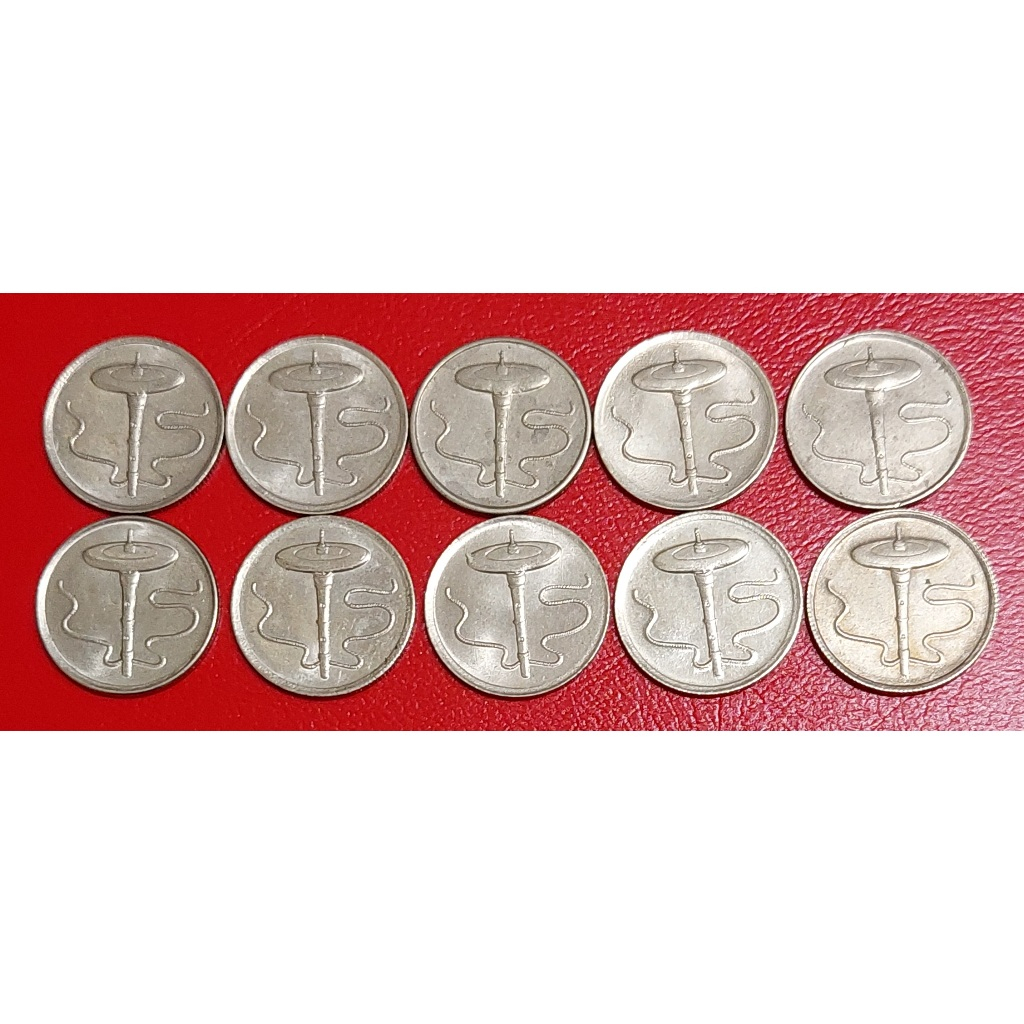 Old 5-cent coins Mint images Ten Different years 10 pcs coins 旧式 5 分硬币 ...