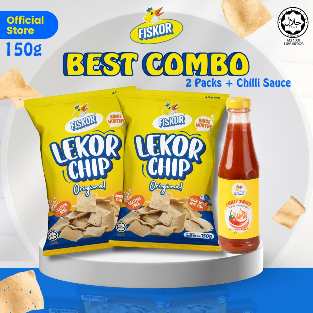 Best Combo: Fiskor Lekor Chips x2 (150g, Original) + Fiskor Garlic ...