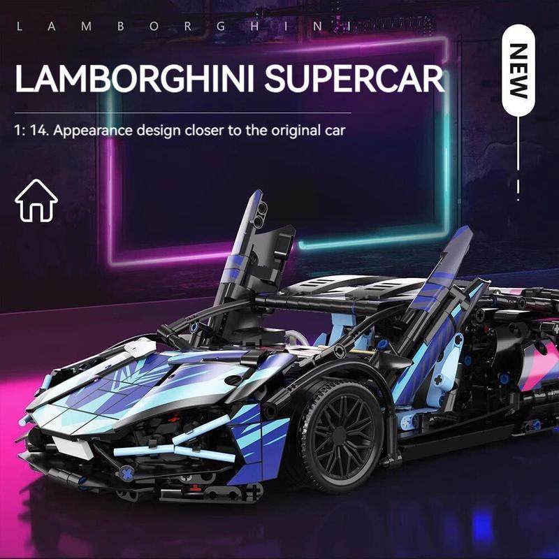 Cyberpunk Lambo 1:14 Building Block Car Compatible with RC Advanced ...