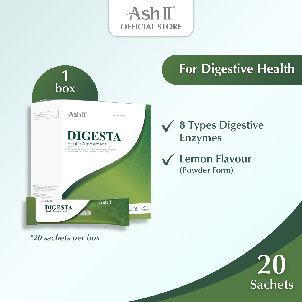 Ash II Digesta with Natural Digestive Enzyme (1.4g x 20 Sachets x 1 Box ...