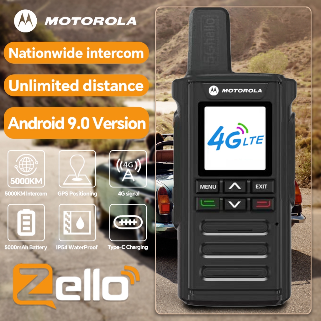 5000KM ZELLO Walkie Talkie Motorola T99 4G WIFI GPS SIM CARD Network ...