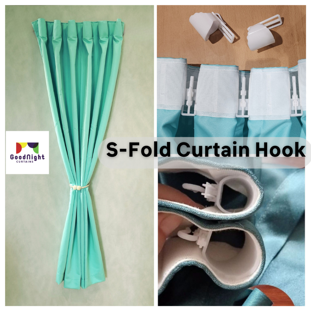 [Goodnight Curtain] 1 Pcs S-Fold Ripple Fold Curtain Hooks Adjustable ...