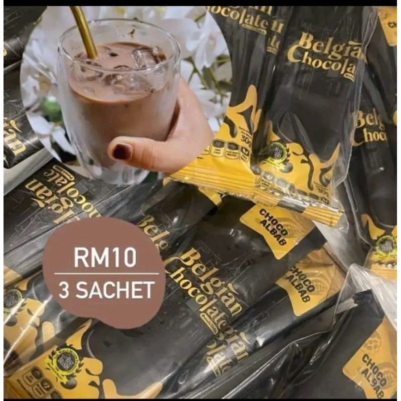 3 sachet Belgian Chocoalbab | Shopee Malaysia
