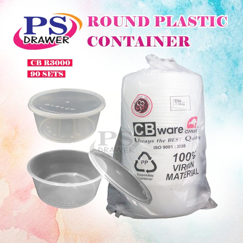 (BOX) R2500/R3000 - Round Container Bekas Bulat /Disposable Plastic ...