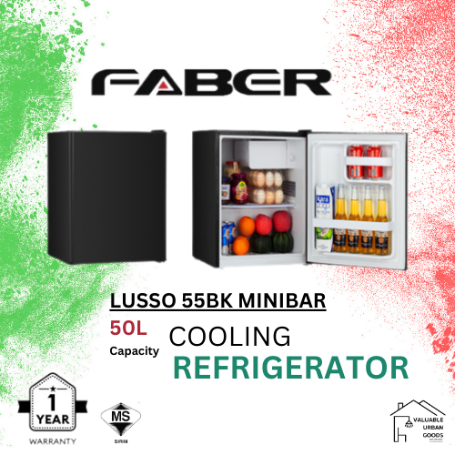 Faber Lusso 55BK Mini Bar Fridge 50L | Compact & Energy Saving | Low ...