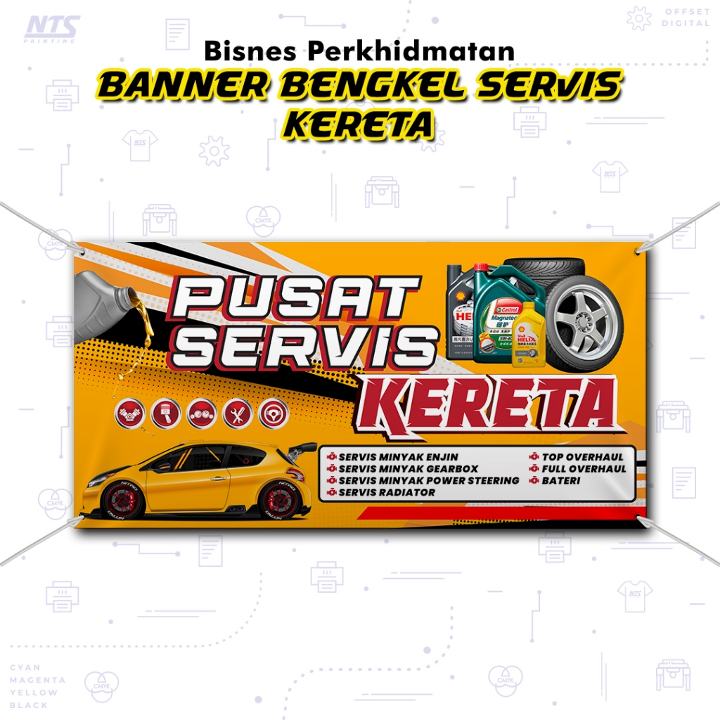 🔥READY DESIGN🔥 BANNER BENGKEL @ PUSAT SERVIS KERETA / Kalis Air / Tahan ...