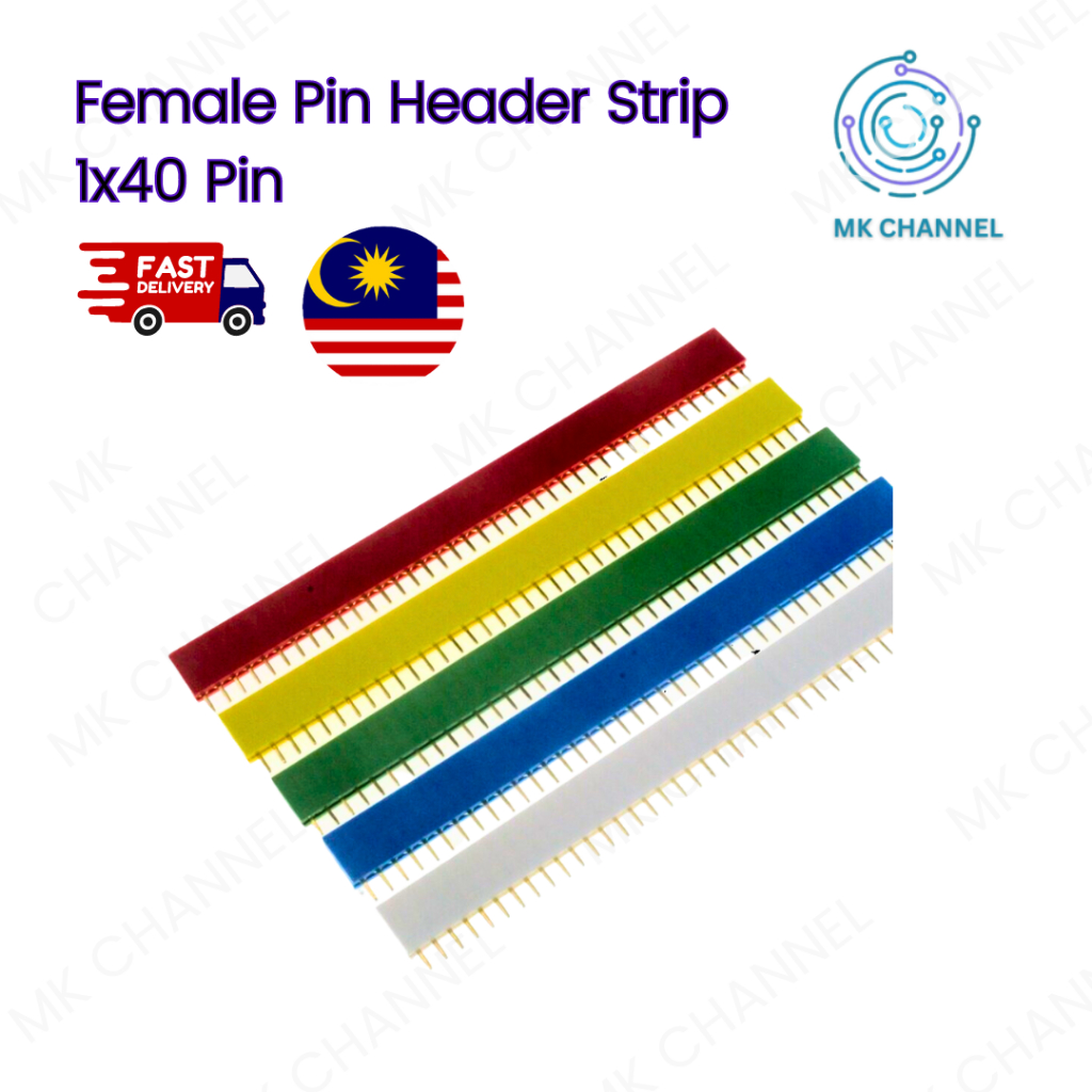 Female Pin Header - Multi-Color (1x40 Ways, 2.54mm Pitch) | Shopee Malaysia