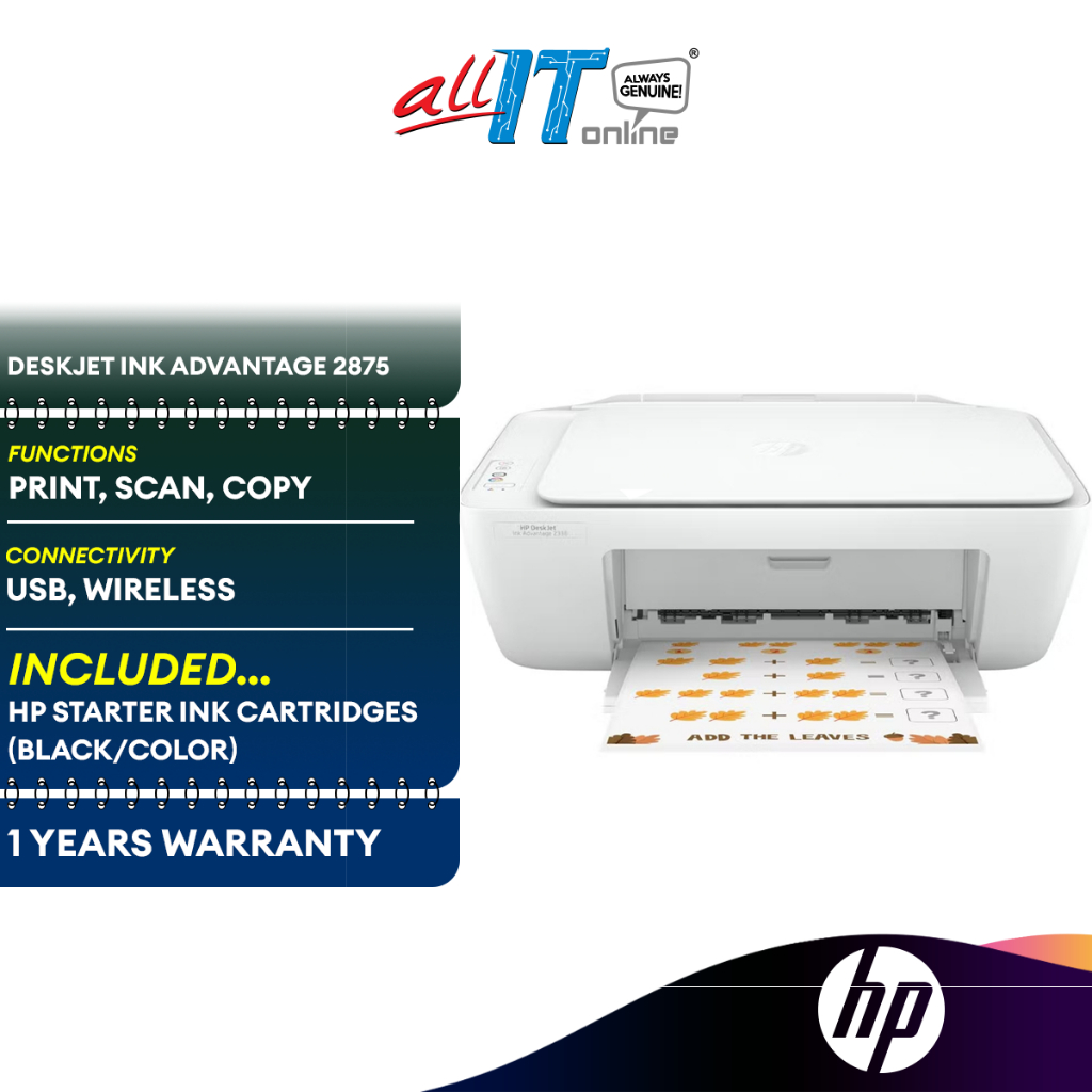 HP DeskJet Ink Advantage 2875 All-in-One Printer | Shopee Malaysia