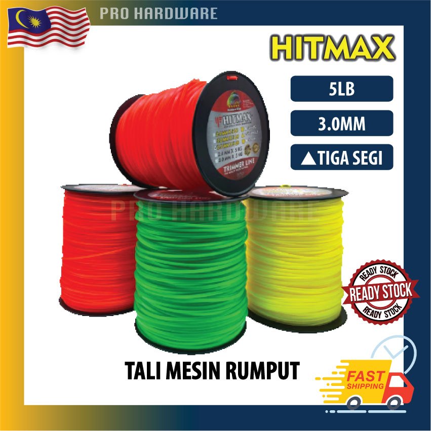 HITMAX Nylon Grass Trimmer Line 3.0mm x 5LB / Tali Mesin Rumput / 割草绳 ...