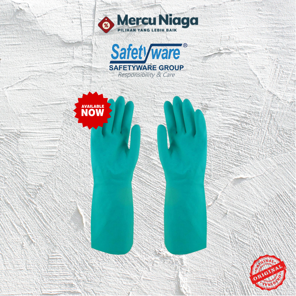 SAFETYWARE Chem-Pro GNF1815 Flocklined Nitrile Gloves | Shopee Malaysia
