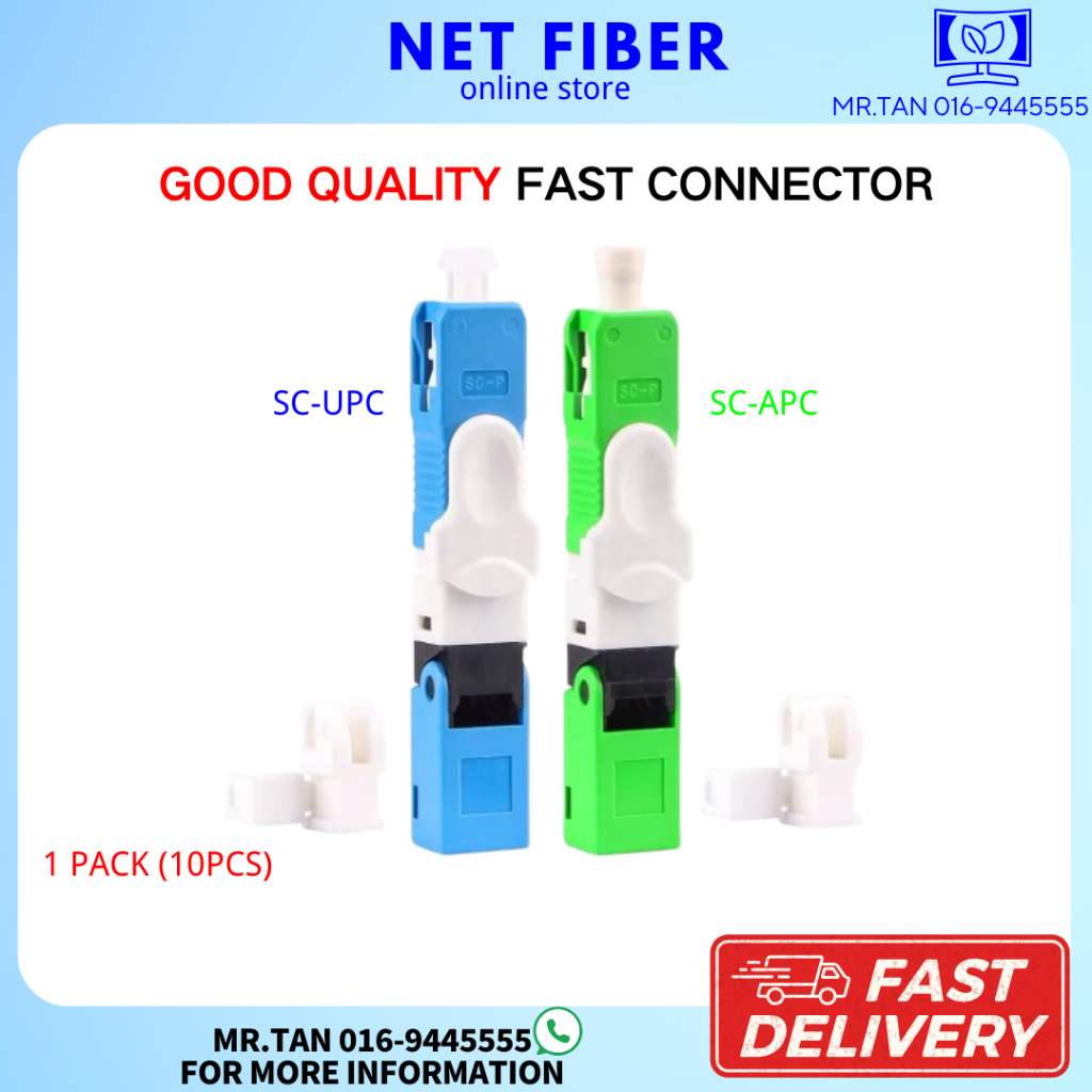 10PCS FTTH SC/UPC & SC/APC Fiber Optic Connector FASC Connector ...
