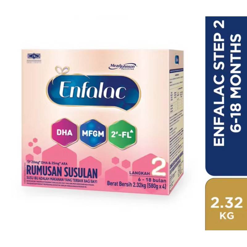 New packaging Enfalac 2-FL Step 2 (1.74kg & 2.32kg) Milk Formula ...