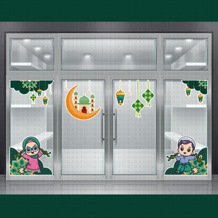 Wonderful custom made festive glass sticker Raya Chinese New Year ...