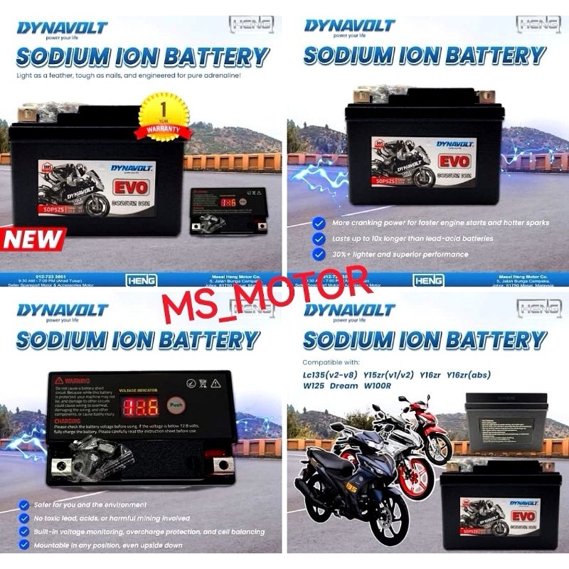 BATTERY YTZ5 DYNAVOLT EVO 𝑺𝑶𝑫𝑰𝑼𝑴 𝑰𝑶𝑵 𝑩𝑨𝑻𝑻𝑬𝑹𝒀 Y15ZR Y16ZR LC135 R15 ...