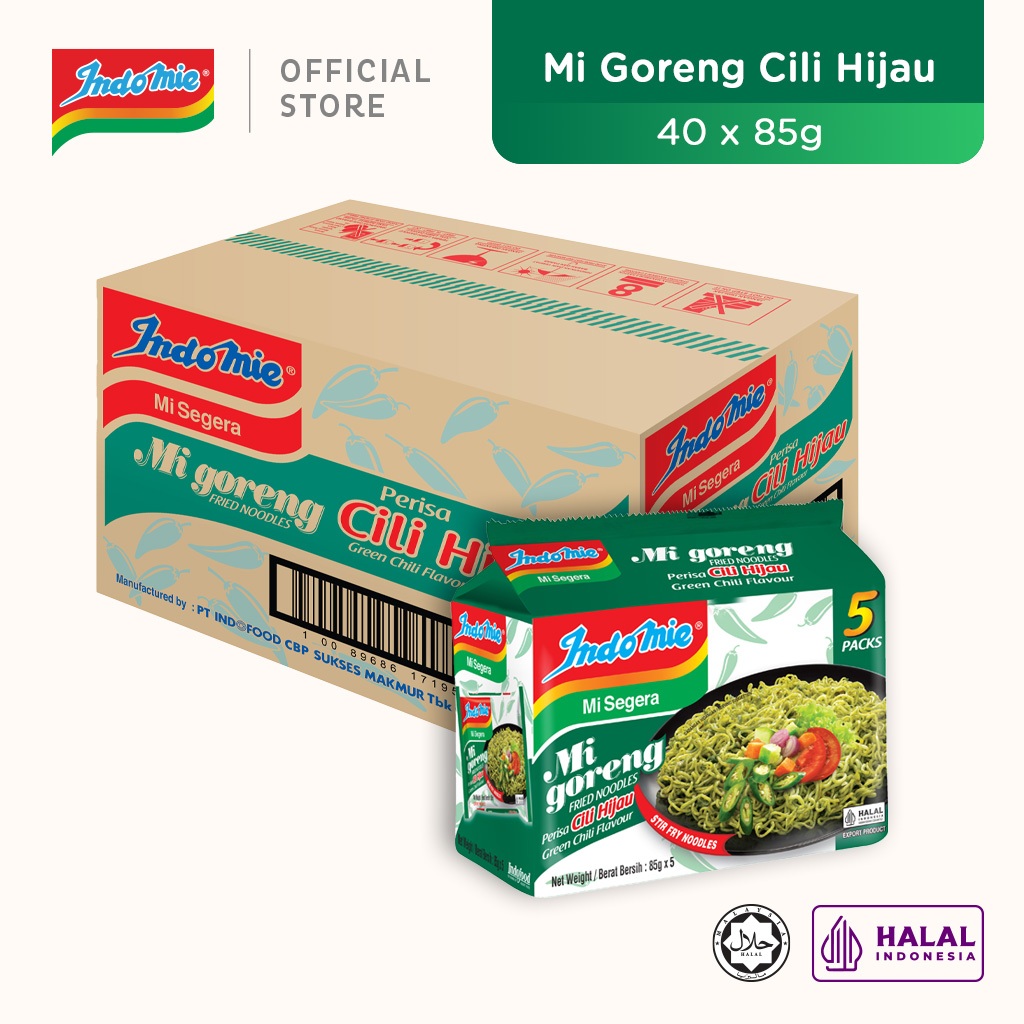 IndoMie™ Mi Goreng Cili Hijau (40 x 85g) | Shopee Malaysia