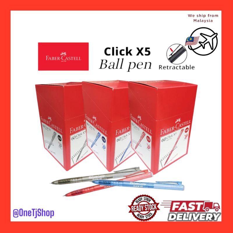 FABER CASTELL X5 CLICK 0.5MM 1425 0.5MM X5 CLICK BALLPEN PEN SEKOLAH ...