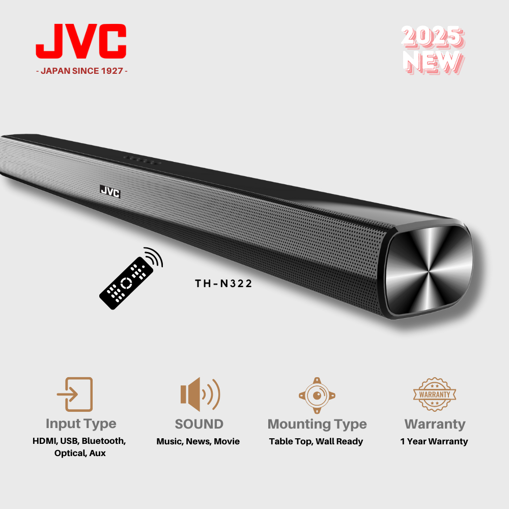JVC TH-N322 2.0ch Sound Bar with HDMI Arc | Shopee Malaysia