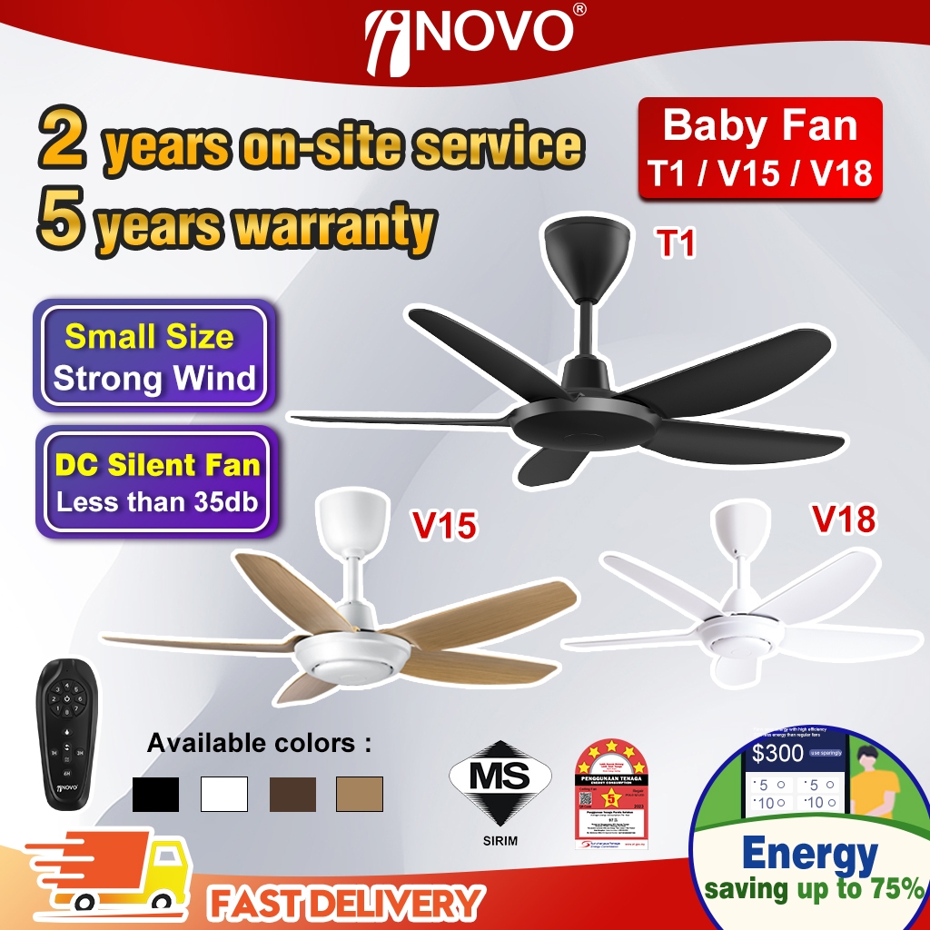 INOVO DC Silent Baby Fan 5ABS Blades 40 inches Remote Control Ceiling ...