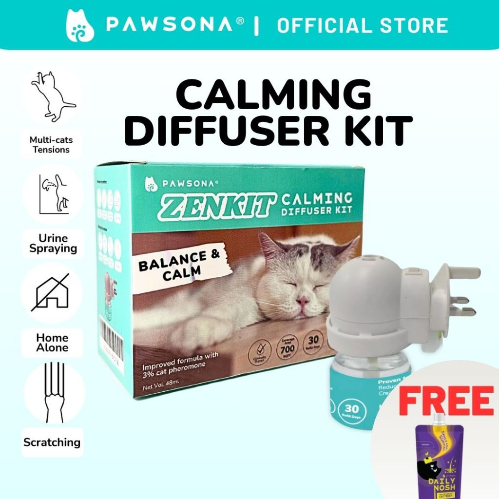PAWSONA® Zenkit Cat Calming Diffuser Kit | Cat Pheromone Reduce Stress ...