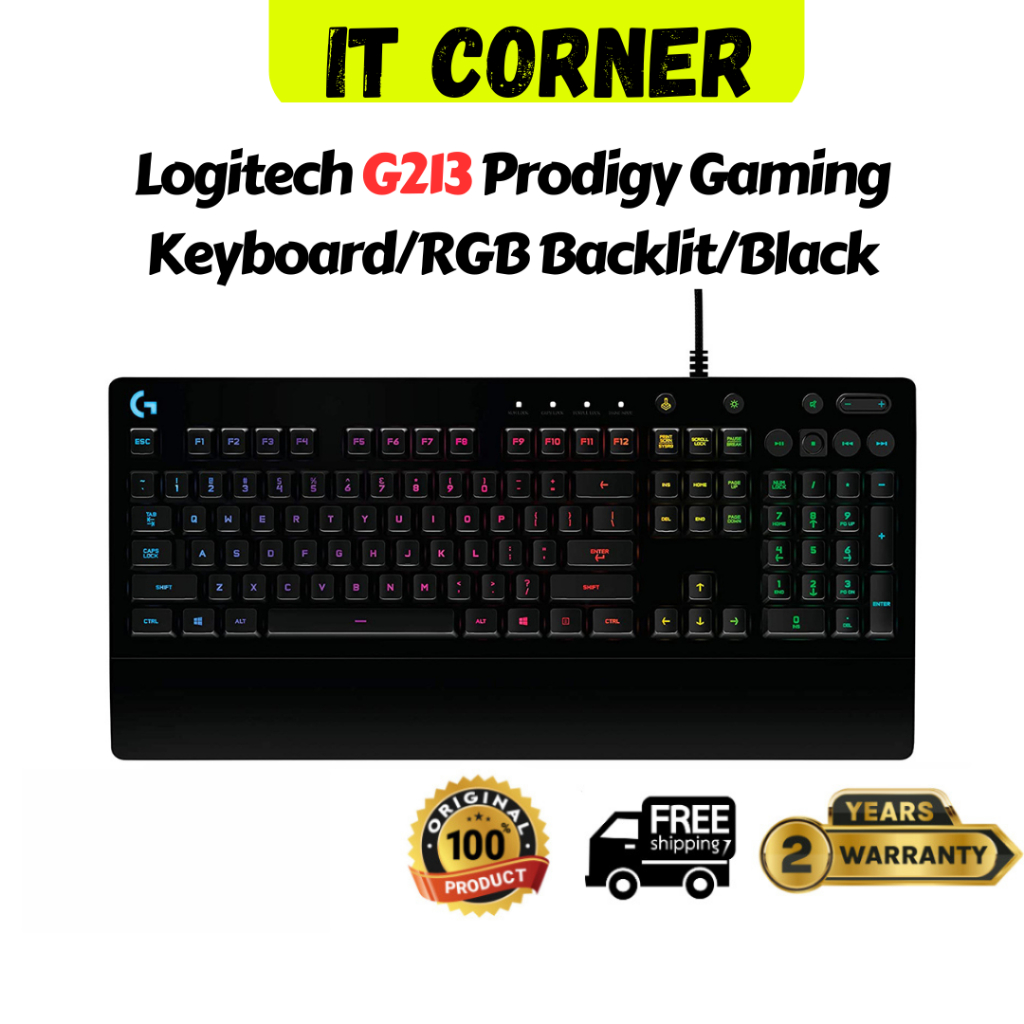 Logitech G213 Prodigy Gaming Keyboard/RGB Backlit/Black | Shopee Malaysia